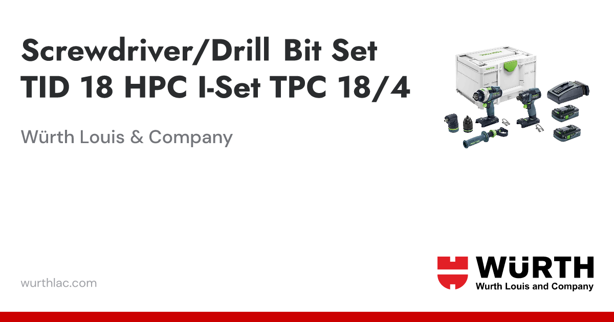 Screwdriver/Drill Bit Set TID 18 HPC I-Set TPC 18/4 | Wurth Louis and ...