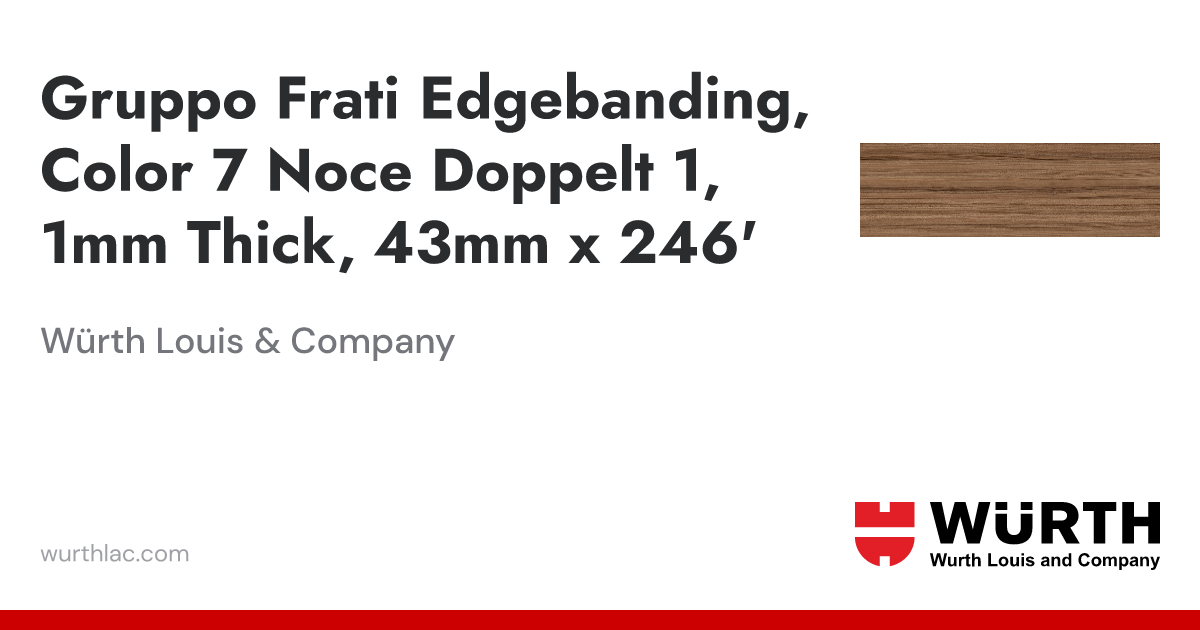 Gruppo Frati Edgebanding, Color 7 Noce Doppelt 1, 1mm Thick, 43mm x 246 ...