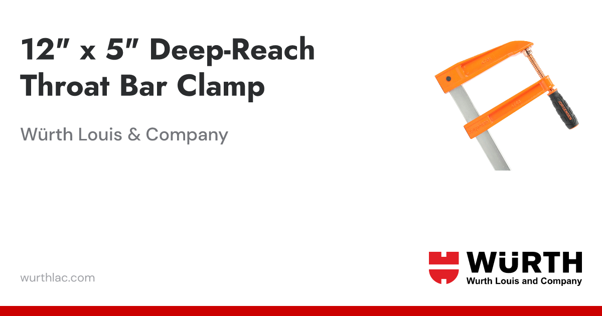 12" x 5" Deep-Reach Throat Bar Clamp | Würth Louis & Company