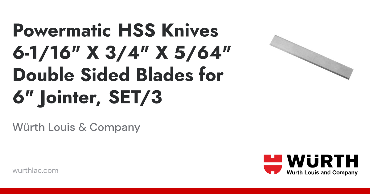 Powermatic HSS Knives 6-1/16" X 3/4" X 5/64" Double Sided Blades for 6 ...