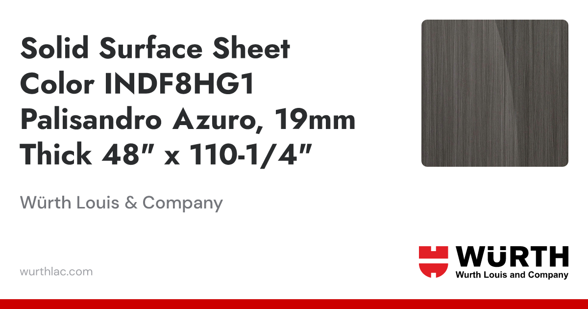 Solid Surface Sheet Color INDF8HG1 Palisandro Azuro, 19mm Thick 48" x ...