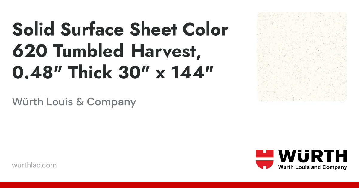 Solid Surface Sheet Color 620 Tumbled Harvest, 0.48" Thick 30" x 144" | Würth Louis & Company