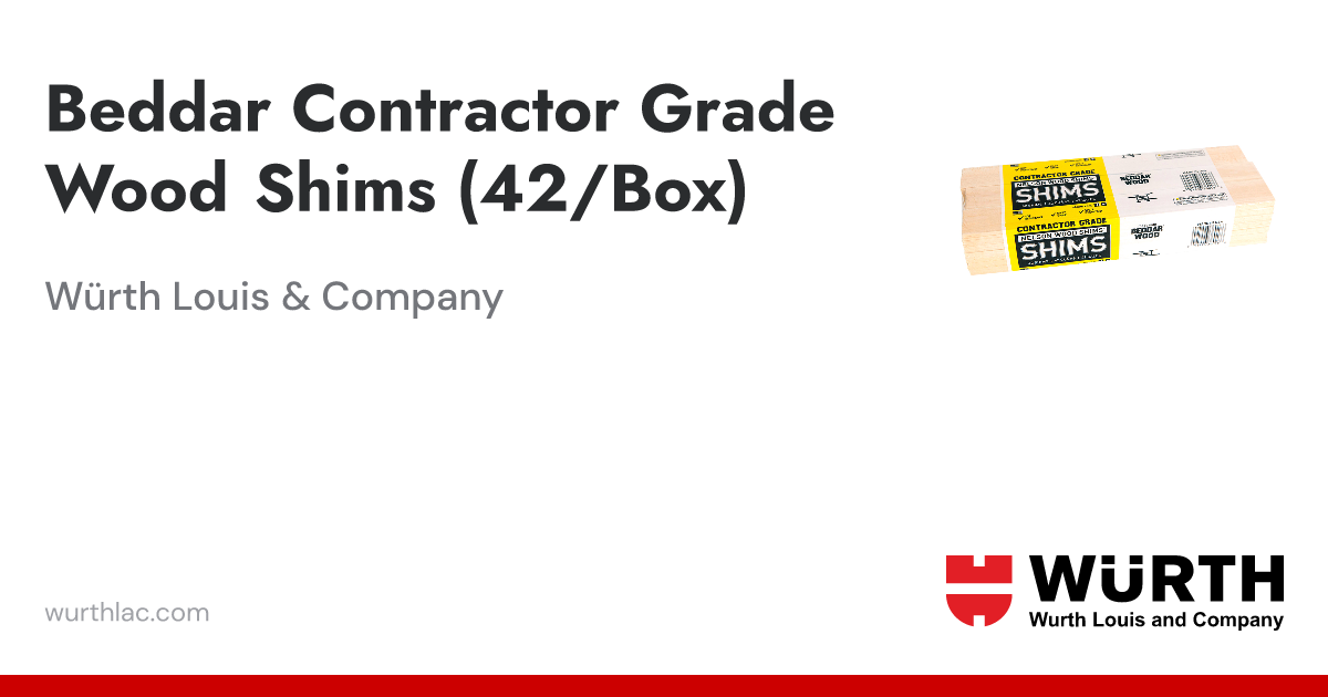 Beddar Contractor Grade Wood Shims (42/Box) | Würth Louis & Company