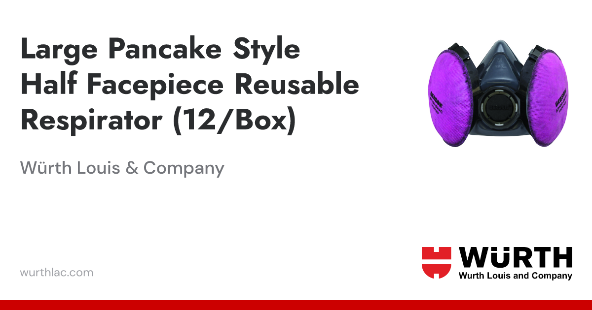 Large Pancake Style Half Facepiece Reusable Respirator (12/Box) | Würth ...