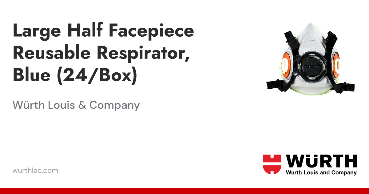 Large Half Facepiece Reusable Respirator, Blue (24/Box) | Würth Louis ...