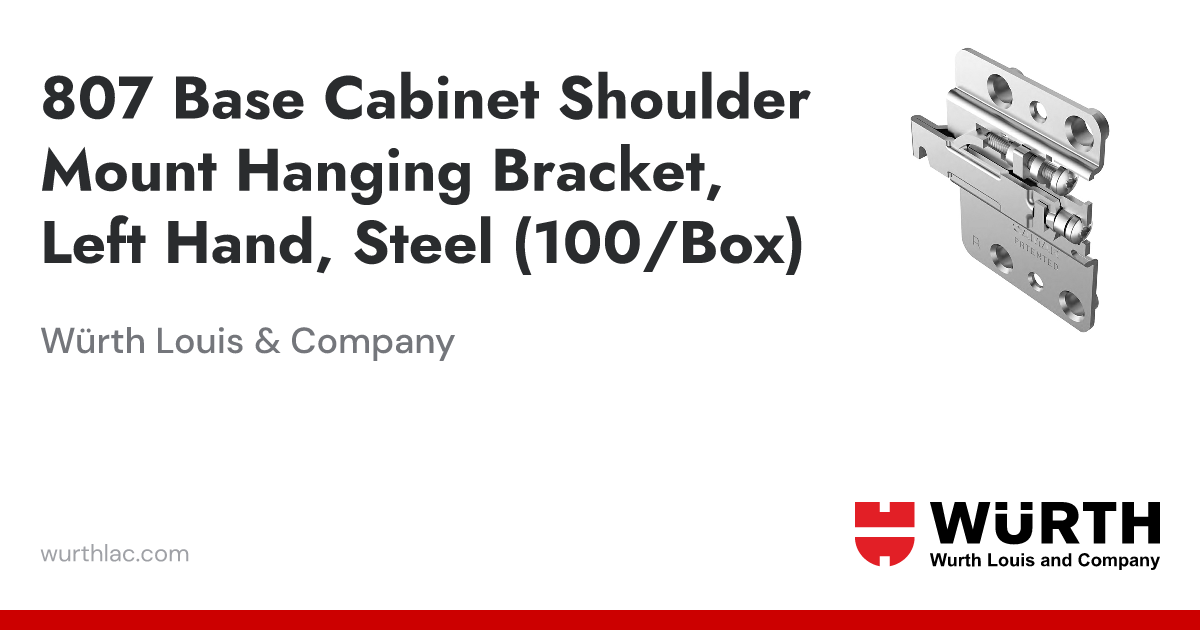 807 Base Cabinet Shoulder Mount Hanging Bracket, Left Hand, Steel (100 ...