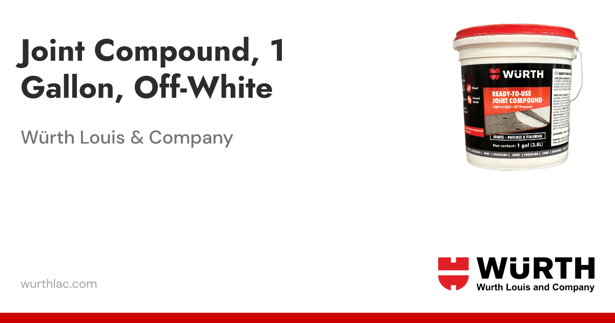 Joint Compound, 1 Gallon, Off-White | Würth Louis & Company