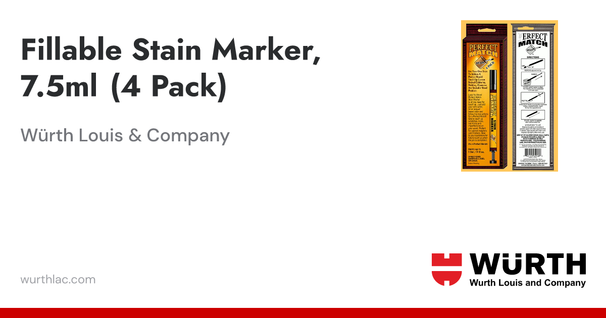 Fillable Stain Marker, 7.5ml (4 Pack) | Würth Louis & Company