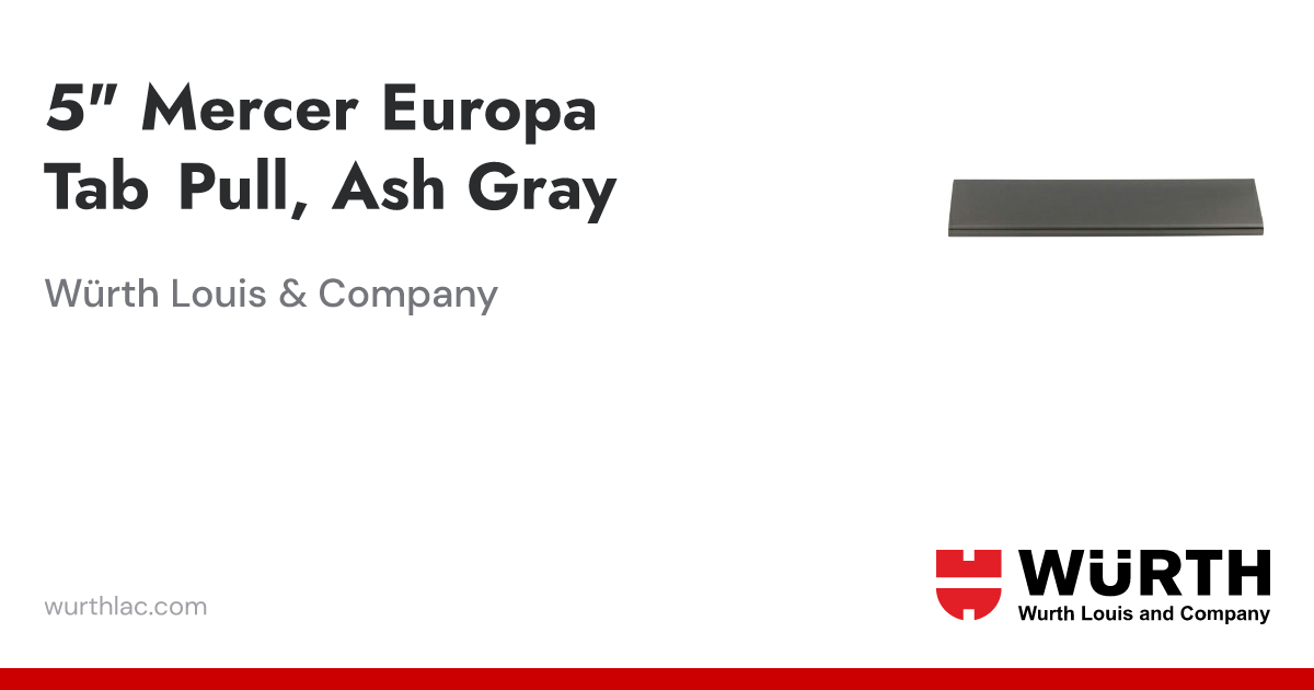 5" Mercer Europa Tab Pull, Ash Gray | Würth Louis & Company