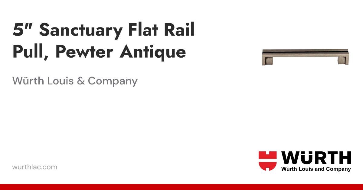 5" Sanctuary Flat Rail Pull, Pewter Antique | Würth Louis & Company