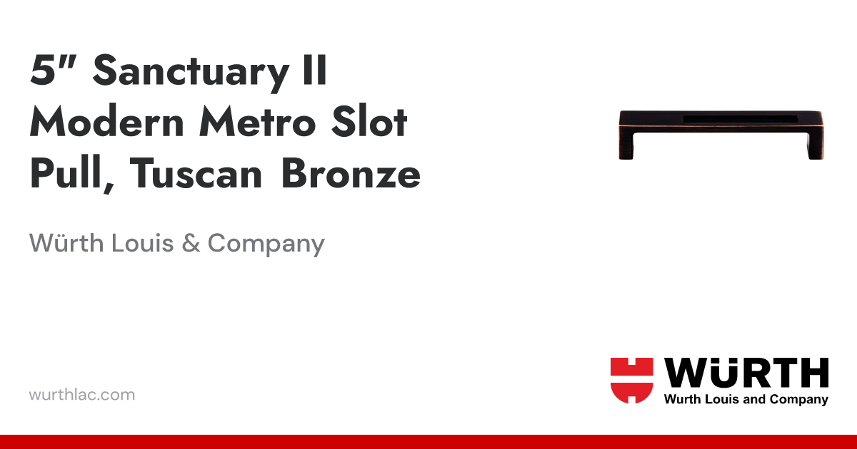 5" Sanctuary II Modern Metro Slot Pull, Tuscan Bronze | Würth Louis ...