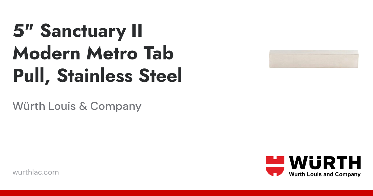 5" Sanctuary II Modern Metro Tab Pull, Stainless Steel | Würth Louis ...