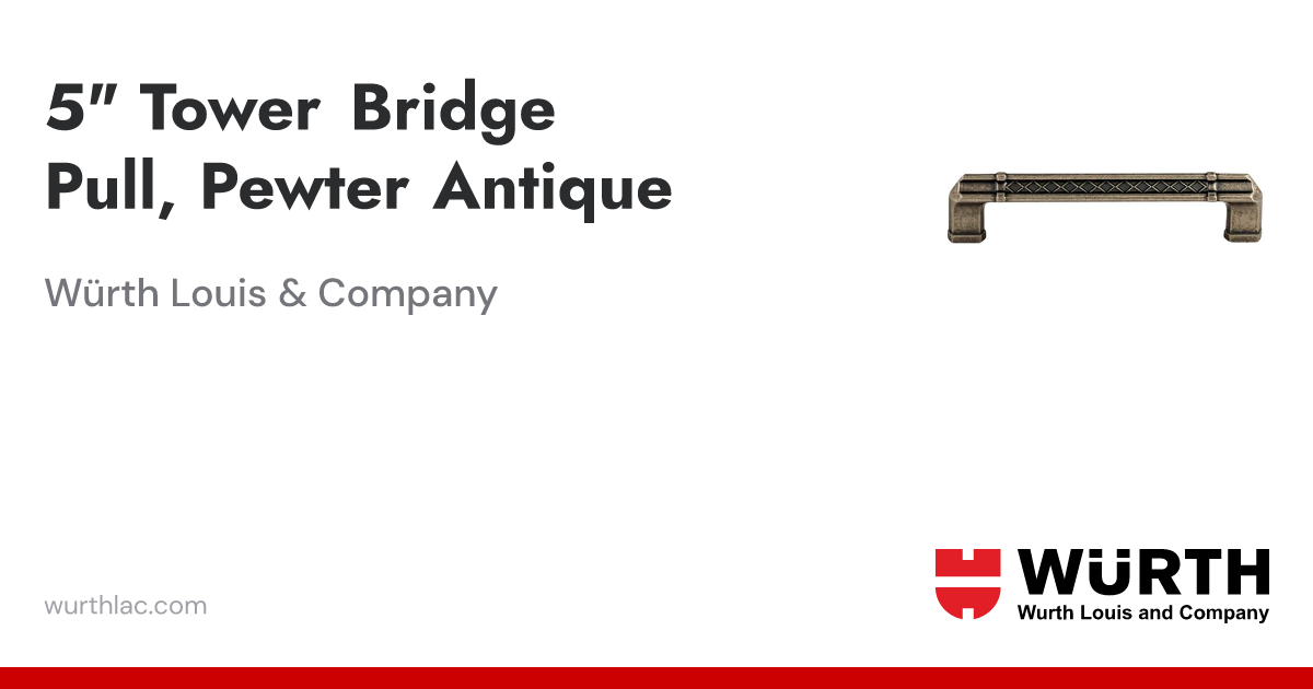 5" Tower Bridge Pull, Pewter Antique | Würth Louis & Company