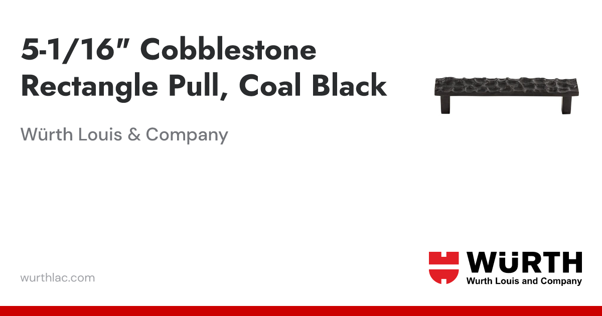 5-1/16" Cobblestone Rectangle Pull, Coal Black | Würth Louis & Company
