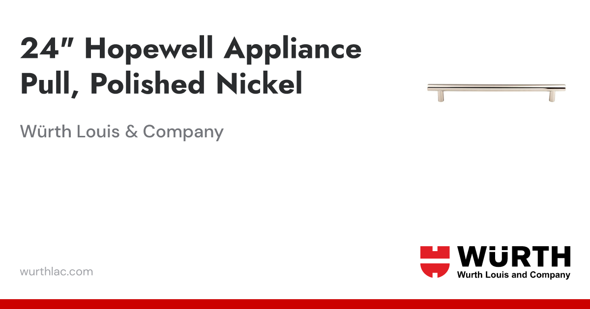 24" Hopewell Appliance Pull, Polished Nickel | Würth Louis & Company