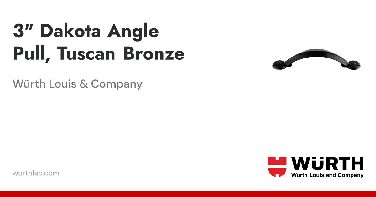 3" Dakota Angle Pull, Tuscan Bronze | Würth Louis & Company