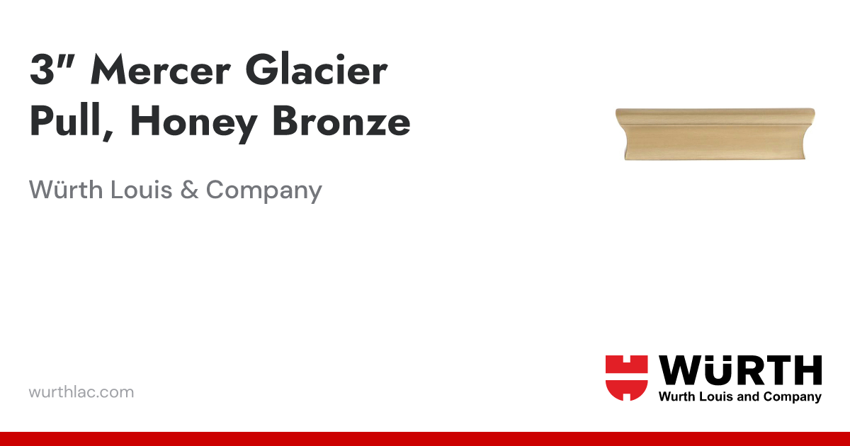 3" Mercer Glacier Pull, Honey Bronze | Würth Louis & Company