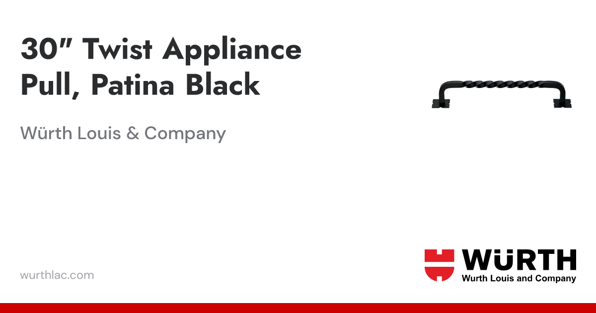 30" Twist Appliance Pull, Patina Black | Würth Louis & Company