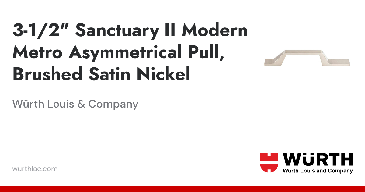 3-1/2" Sanctuary II Modern Metro Asymmetrical Pull, Brushed Satin ...