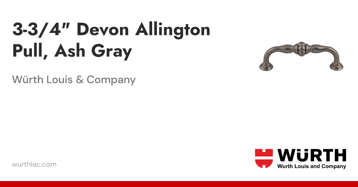 3-3/4" Devon Allington Pull, Ash Gray | Würth Louis & Company