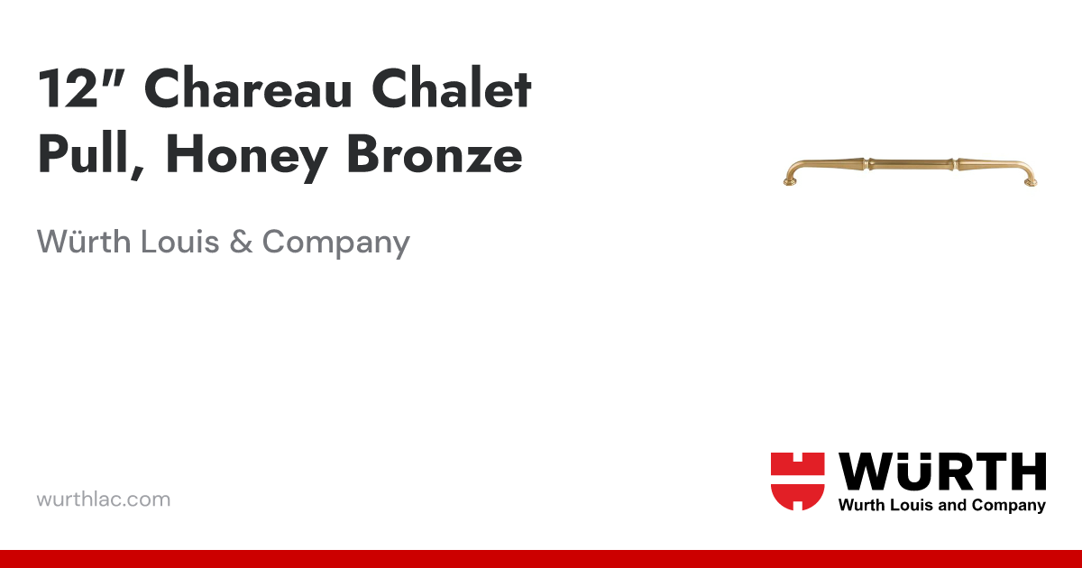 12" Chareau Chalet Pull, Honey Bronze | Würth Louis & Company