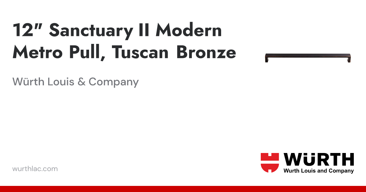 12" Sanctuary II Modern Metro Pull, Tuscan Bronze | Würth Louis & Company
