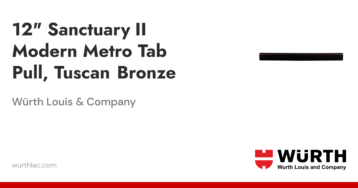 12" Sanctuary II Modern Metro Tab Pull, Tuscan Bronze | Würth Louis ...