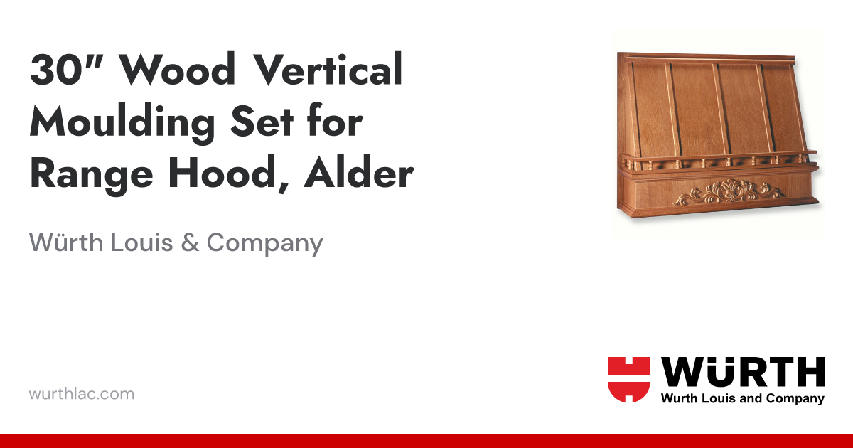 30" Wood Vertical Moulding Set for Range Hood, Alder | Würth Louis ...