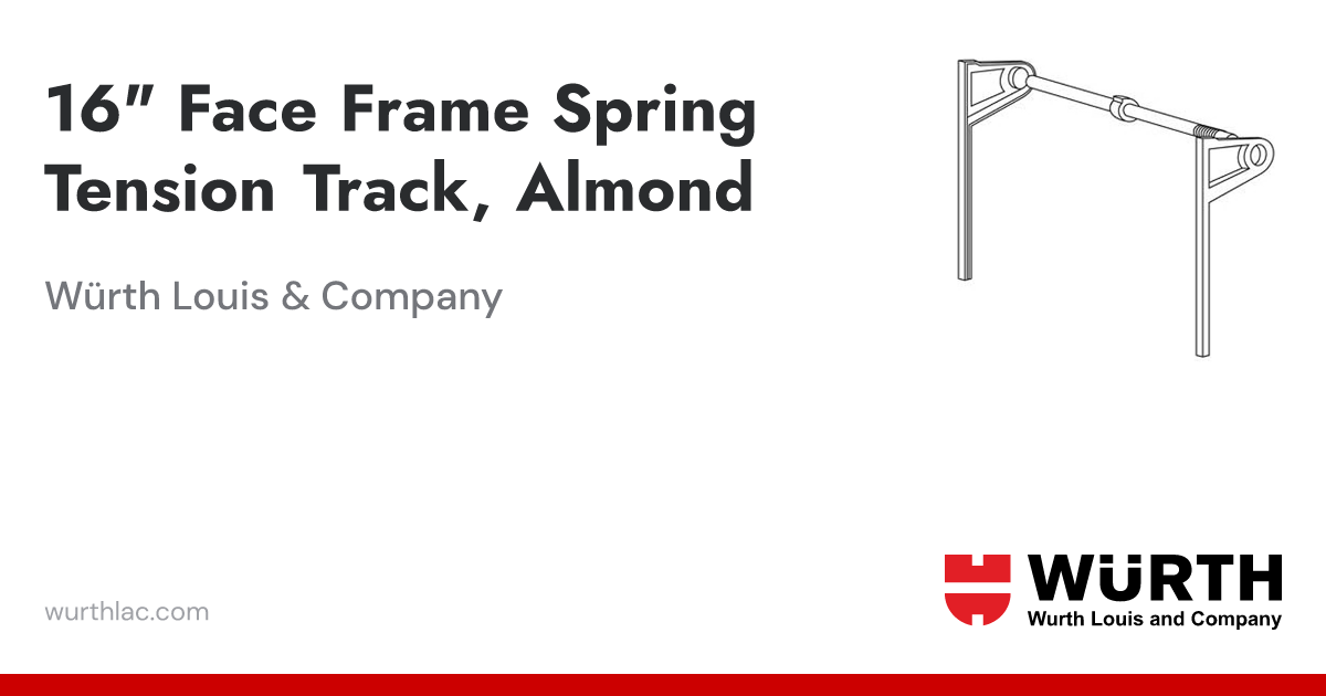 16" Face Frame Spring Tension Track, Almond | Würth Louis & Company
