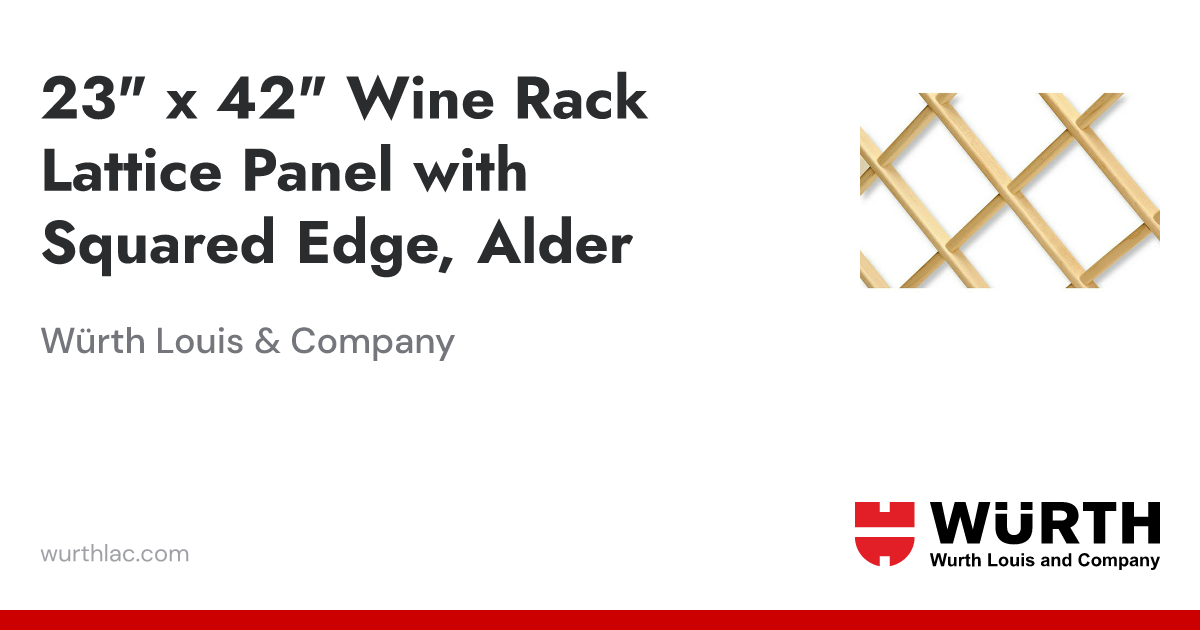 23" x 42" Wine Rack Lattice Panel with Squared Edge, Alder | Würth ...