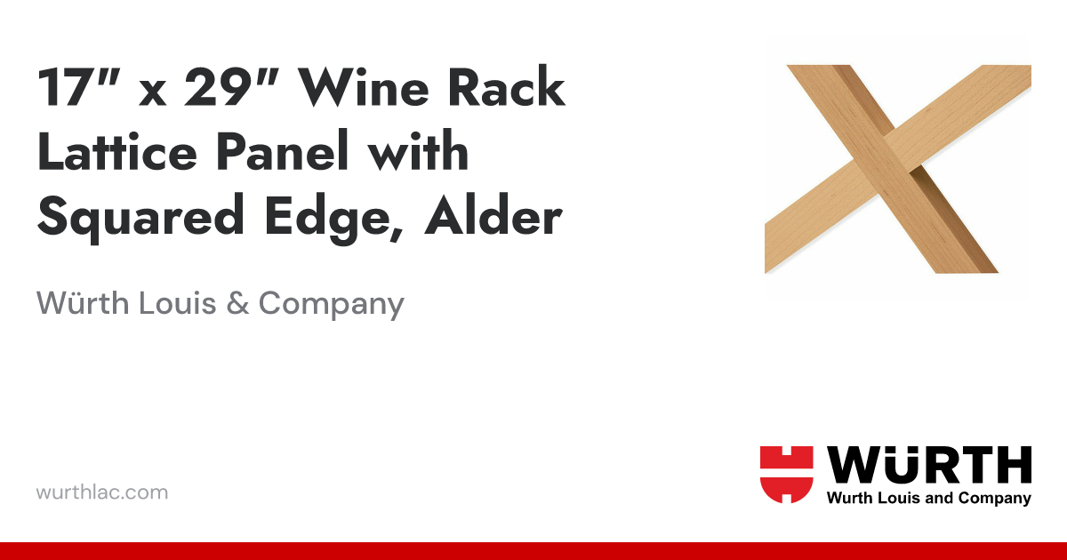 17" x 29" Wine Rack Lattice Panel with Squared Edge, Alder | Würth ...