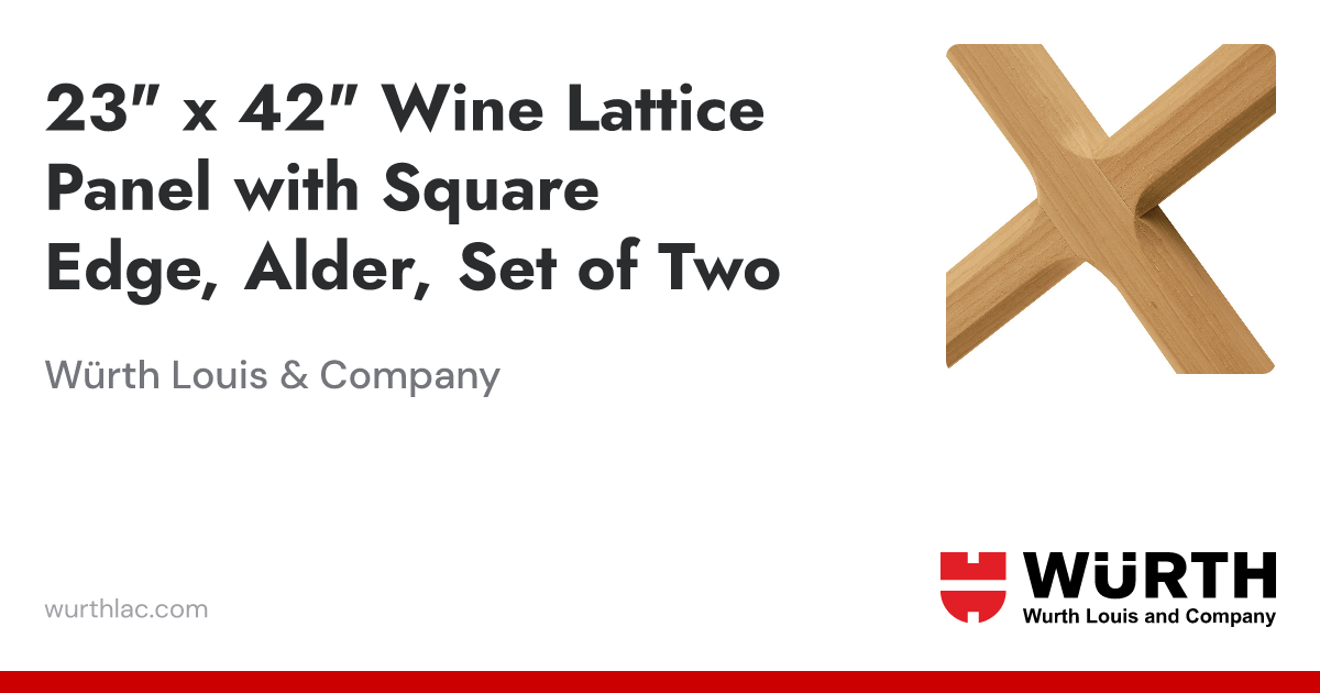 23" x 42" Wine Lattice Panel with Square Edge, Alder, Set of Two ...