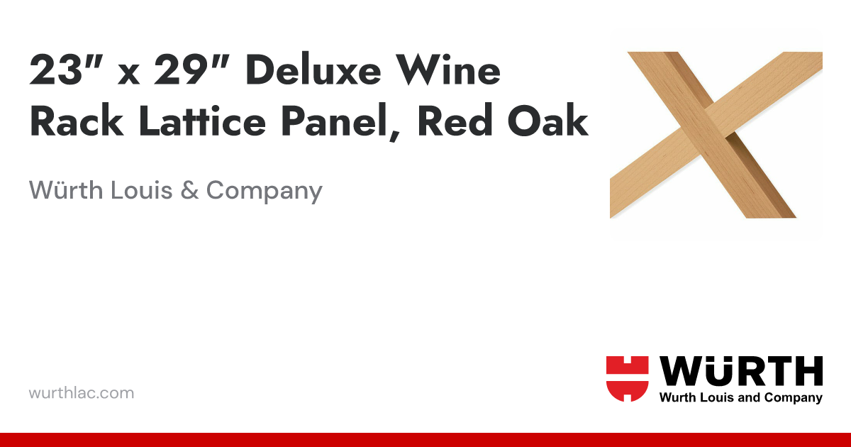 23" x 29" Deluxe Wine Rack Lattice Panel, Red Oak | Würth Louis & Company