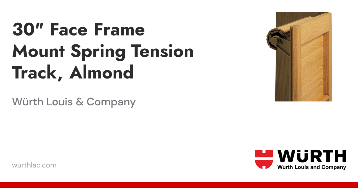 30" Face Frame Mount Spring Tension Track, Almond | Würth Louis & Company