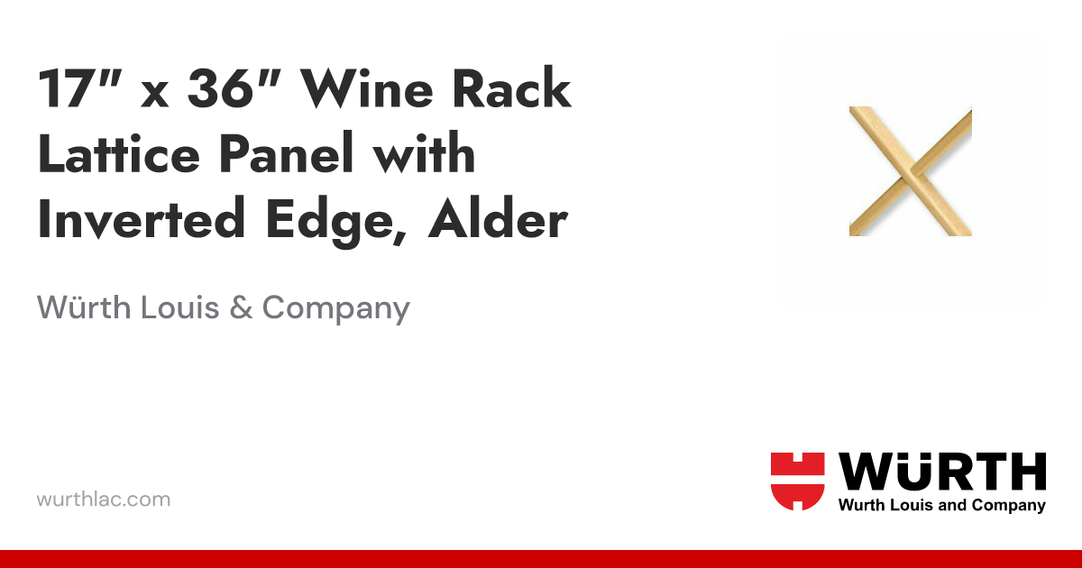 17" x 36" Wine Rack Lattice Panel with Inverted Edge, Alder | Würth ...