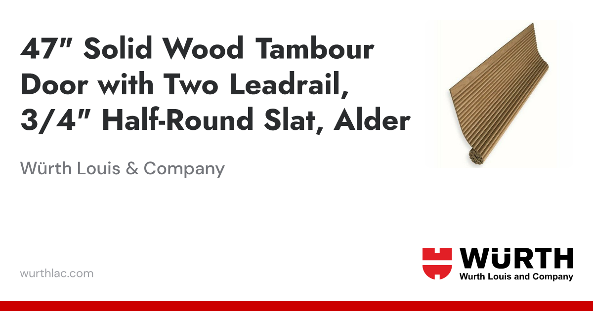 47" Solid Wood Tambour Door with Two Leadrail, 3/4" Half-Round Slat ...