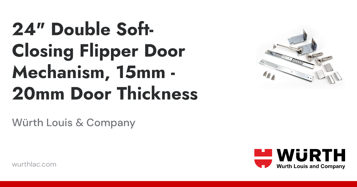 24" Double Soft-Closing Flipper Door Mechanism, 15mm - 20mm Door ...