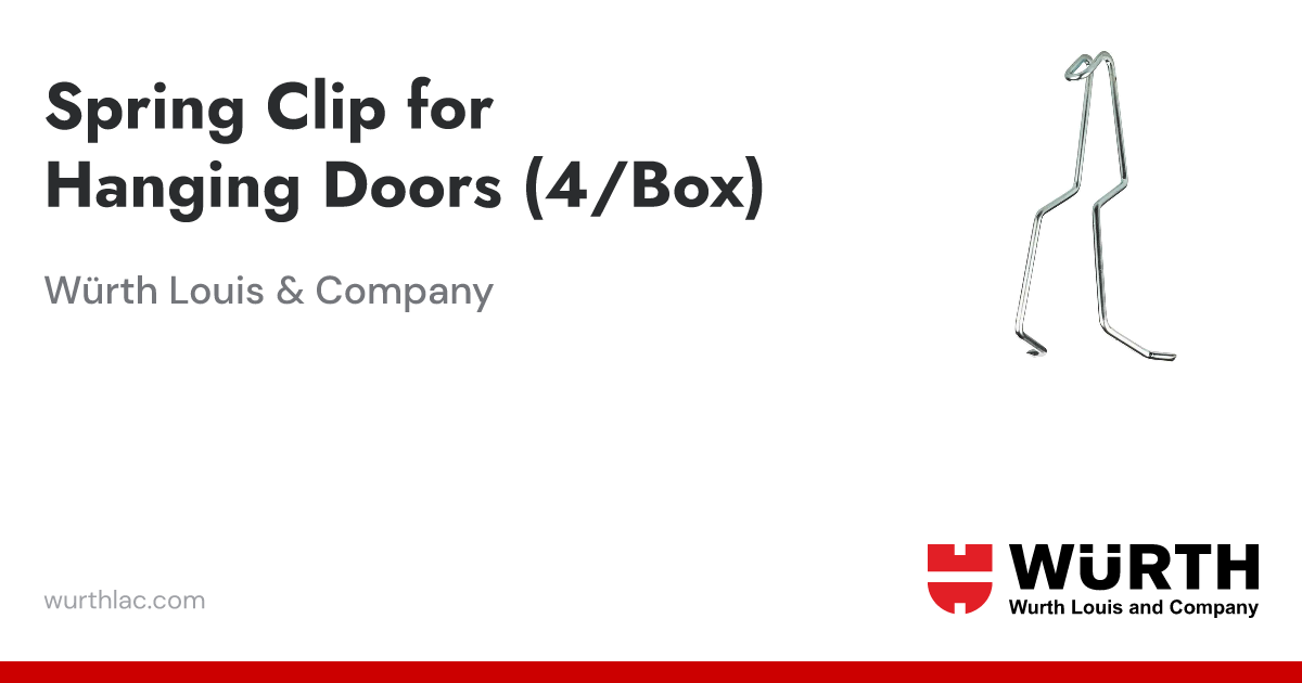 Spring Clip for Hanging Doors (4/Box) | Würth Louis & Company