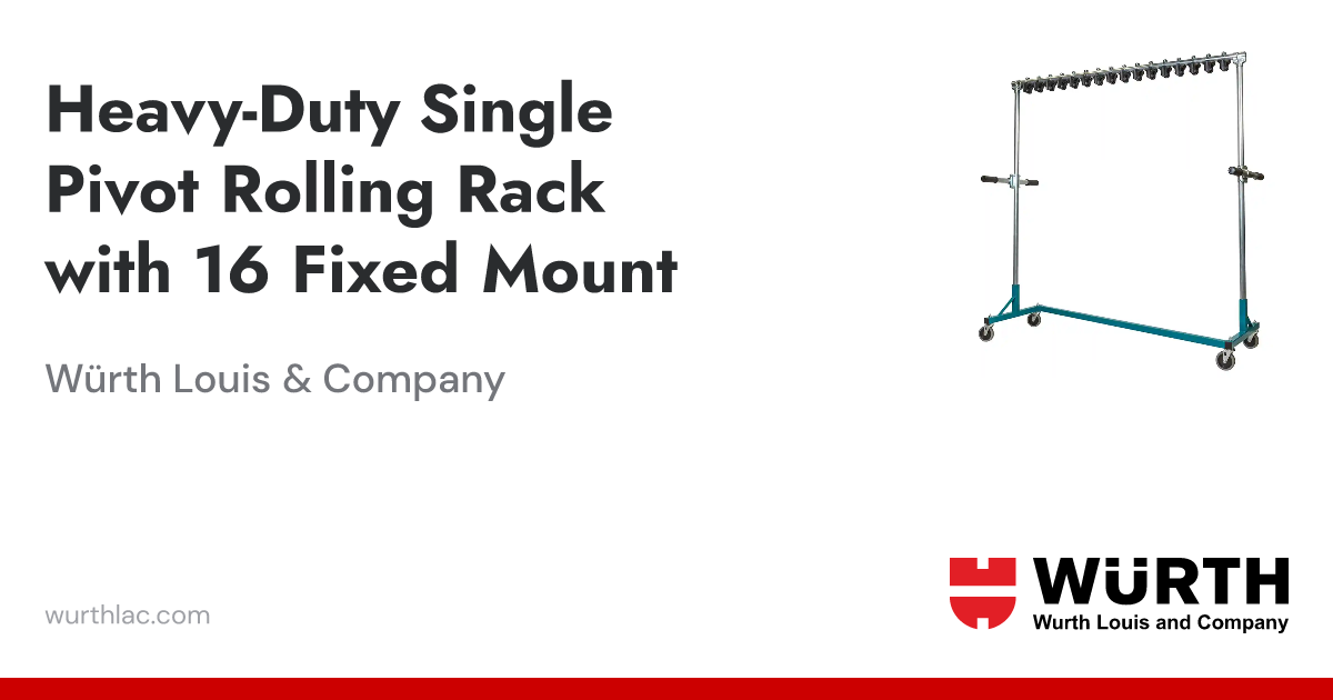 Heavy-Duty Single Pivot Rolling Rack with 16 Fixed Mount | Würth Louis ...