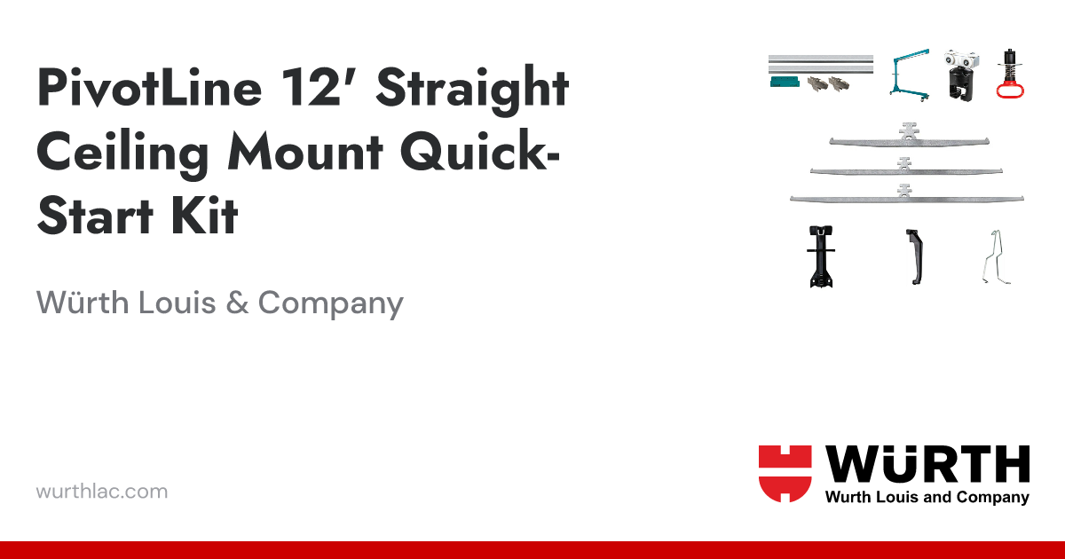 PivotLine 12' Straight Ceiling Mount Quick-Start Kit | Würth Louis & Company