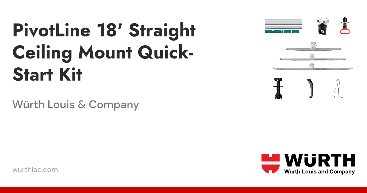 PivotLine 18' Straight Ceiling Mount Quick-Start Kit | Würth Louis ...