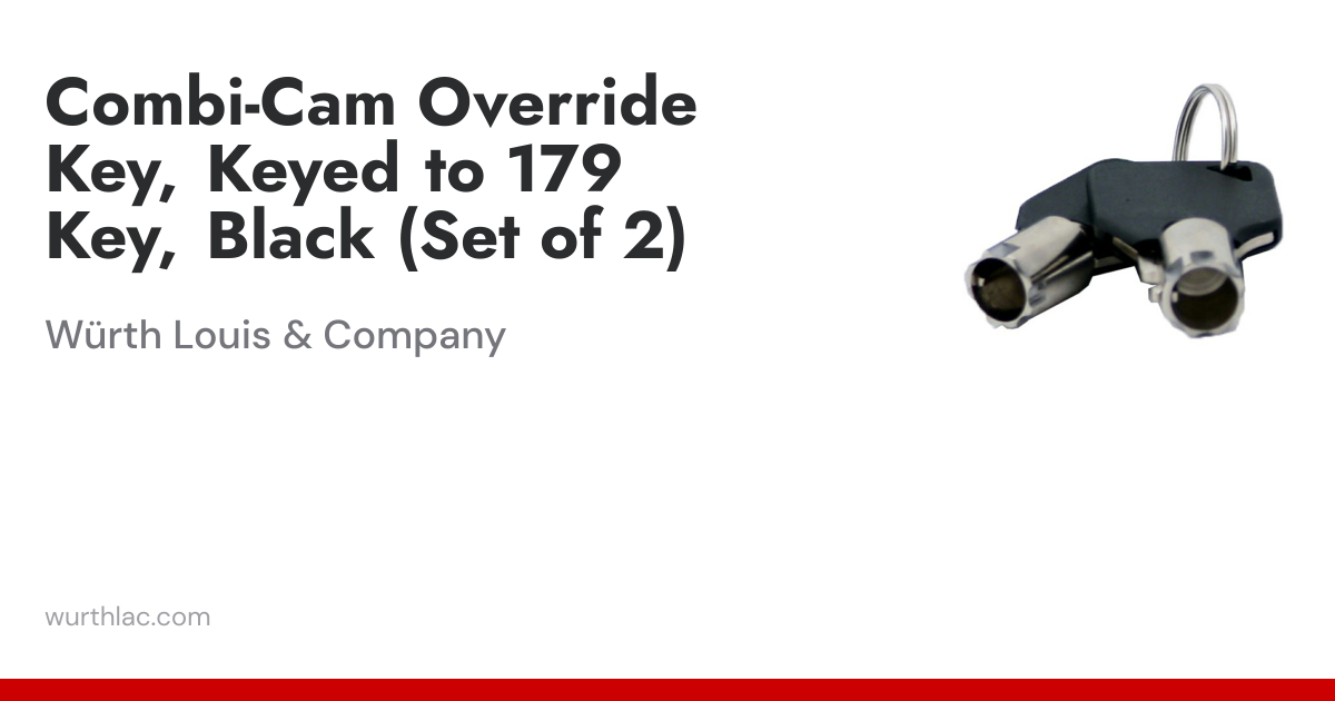 Combi-Cam Override Key, Keyed to 179 Key, Black (Set of 2) | Würth ...