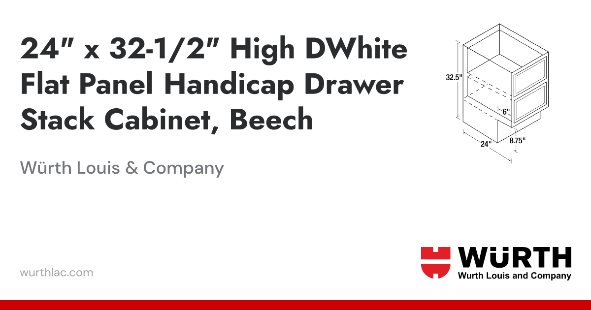 24" x 32-1/2" High DWhite Flat Panel Handicap Drawer Stack Cabinet ...