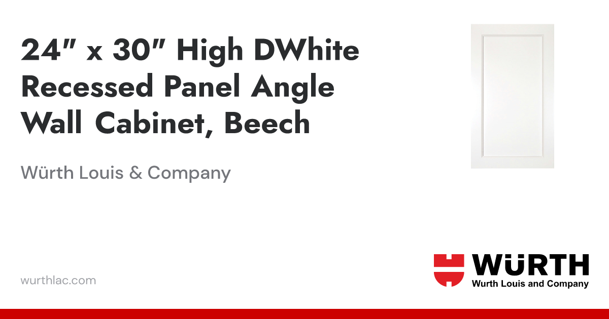 24" x 30" High DWhite Recessed Panel Angle Wall Cabinet, Beech | Würth ...