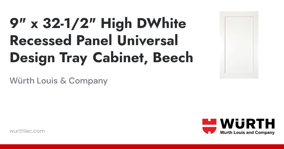 9" x 32-1/2" High DWhite Recessed Panel Universal Design Tray Cabinet ...