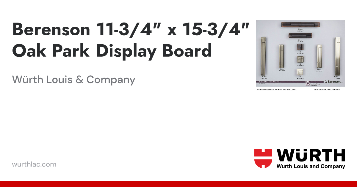 Berenson 11-3/4" x 15-3/4" Oak Park Display Board | Würth Louis & Company