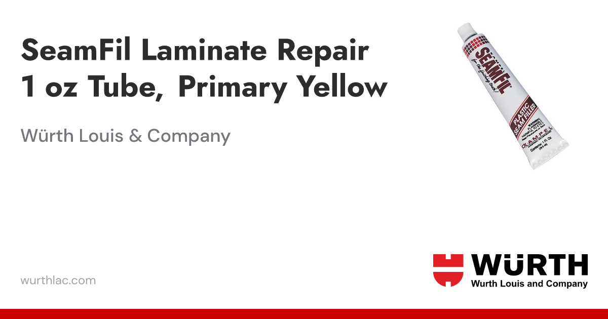 SeamFil Laminate Repair 1 oz Tube, Primary Yellow | Würth Louis & Company
