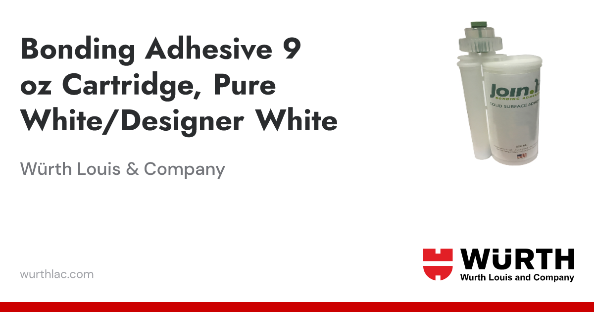 Bonding Adhesive 9 oz Cartridge, Pure White/Designer White | Würth ...