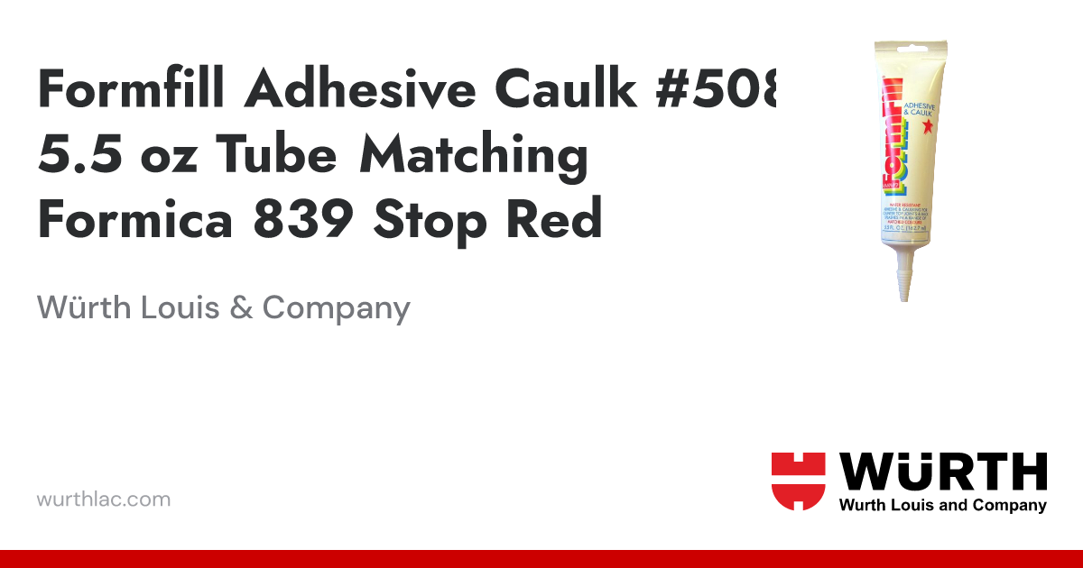 Formfill Adhesive Caulk #5080 5.5 oz Tube Matching Formica 839 Stop Red ...