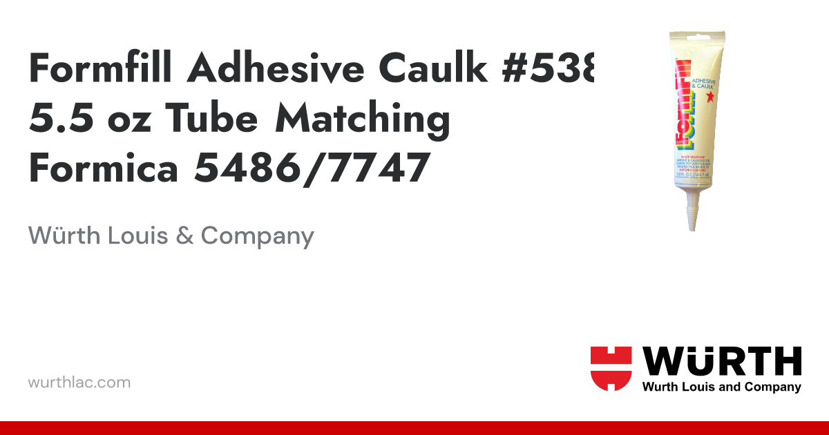 Formfill Adhesive Caulk #5389 5.5 oz Tube Matching Formica 5486/7747 ...